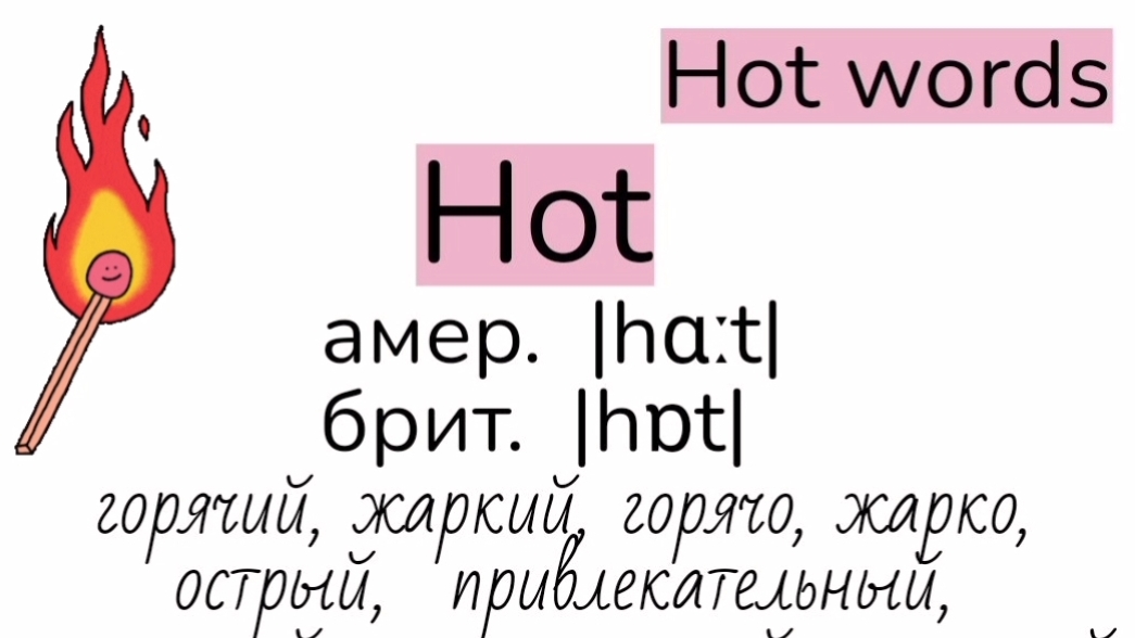 Words related to hot/слова, близкие по значению к слову hot (горячий)