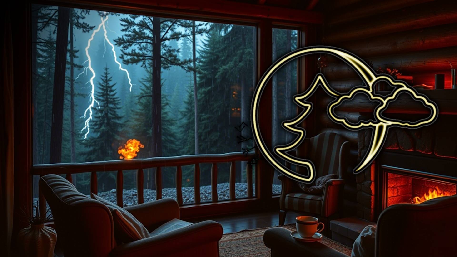 Дождь и Гром ⚡ Глубокий Сон в Лесной Хижине 🌿 Успокаивающая Гроза для Релаксации и Медитации ✨