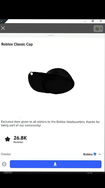 Получил редкую шляпу Roblox!