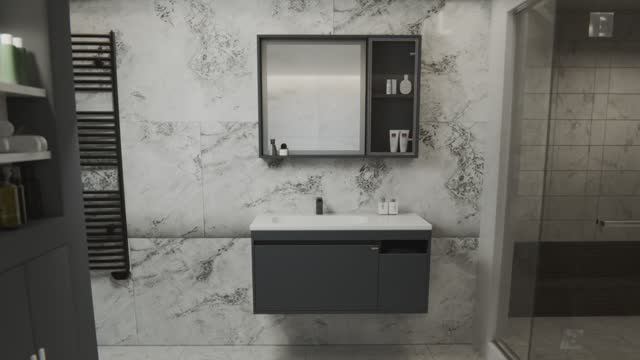 Комплект мебели для ванной Black & White U910