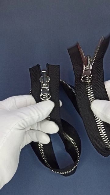 Молния перекидная двойная разъемная Т-8 черная/никель 75см. Артикул 05449