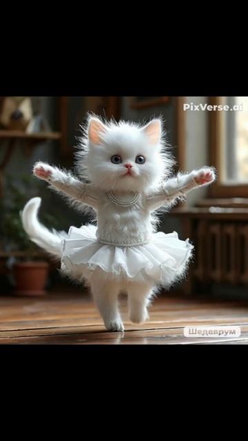 Котенок танцует балет