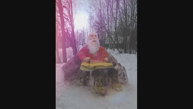 Снежная скульптура «Старый, мудрый Вяйнямёйнен»