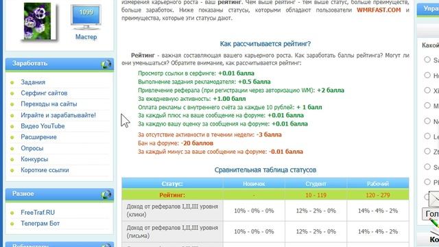 Заработок без вложений - обзор сайта