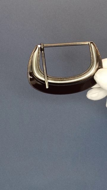 Пряжка черный никель коричневая,  Артикул 00053