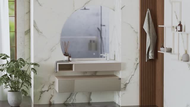 Комплект мебели для ванной Black & White U955