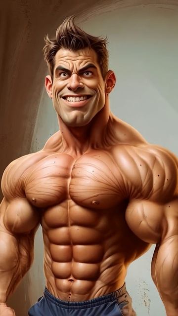 footage Professional Mode the man shows off his muscles