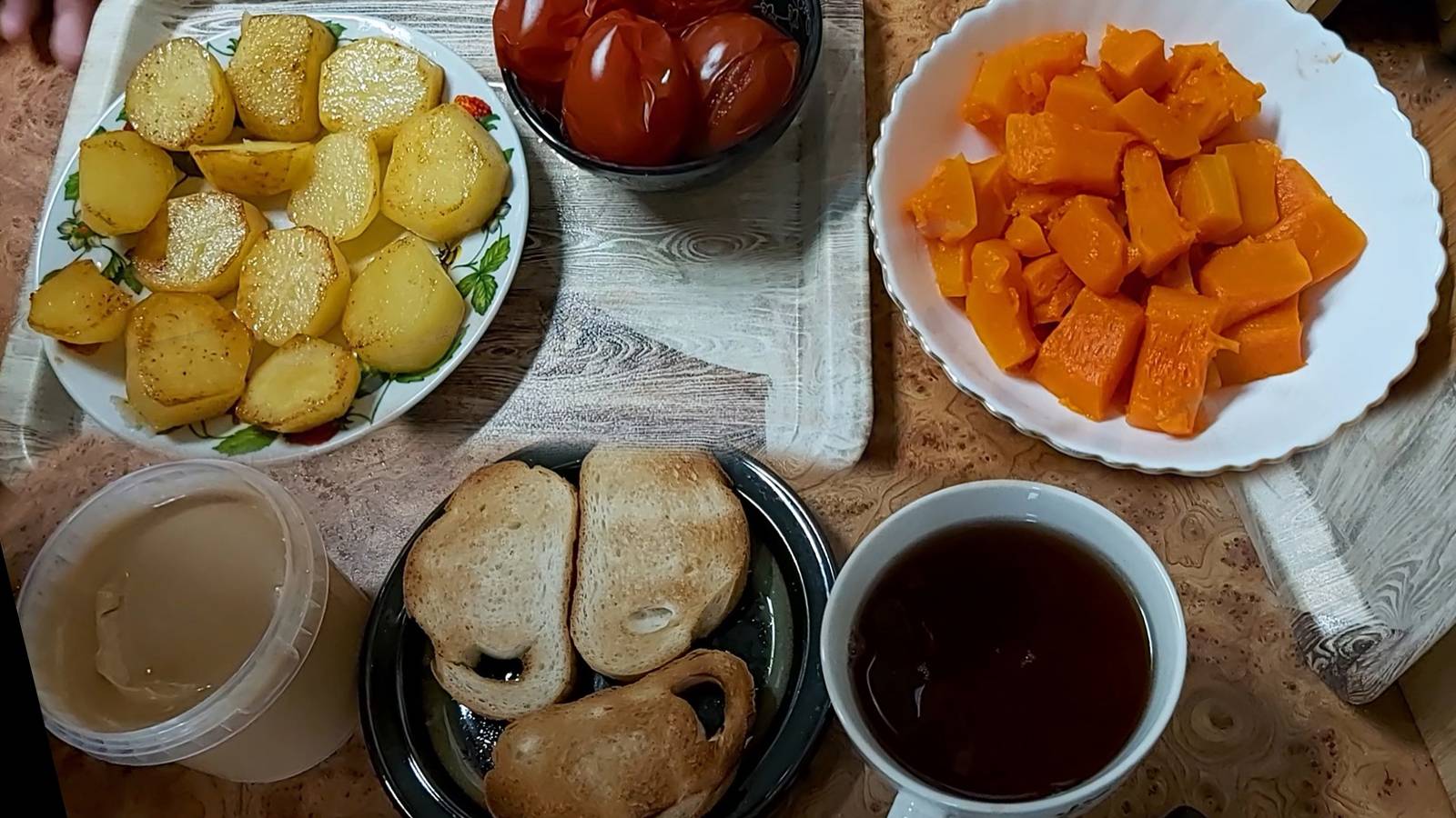 Мой пост, день 2~й. Вкусные бутерброды))) Тыква пареная. Доедалки)))