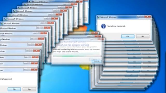 юморные ошибки Windows 7