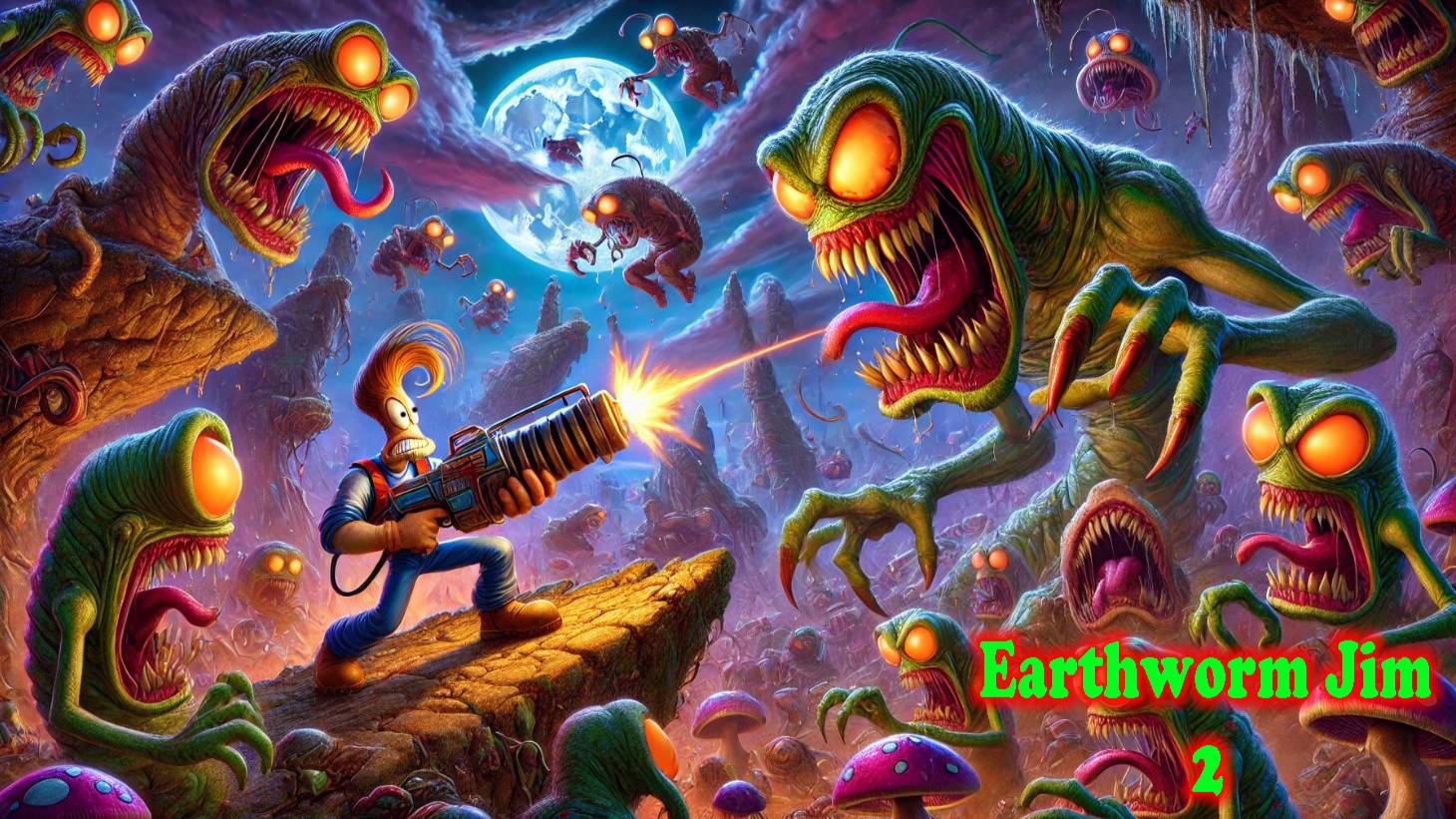 Earthworm Jim 2  ➤ прохождение №1 Играем Классику  | Босс Опарыш | Ловим Собак |