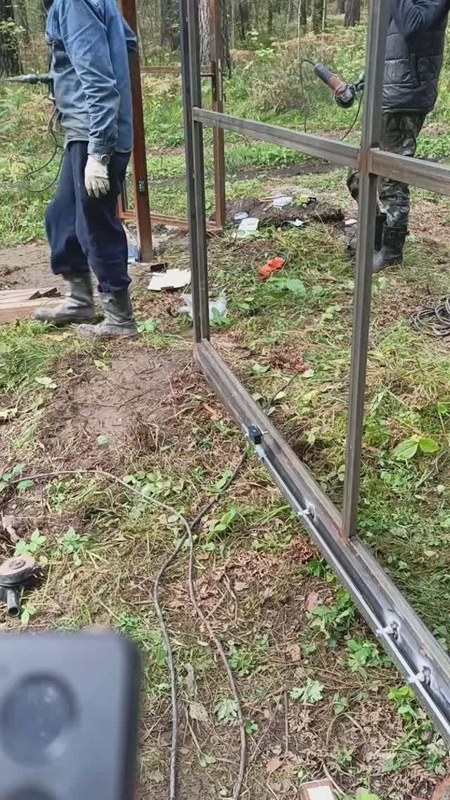 Каркас откатных ворот в Красноярске с установкой, автоматика с фото элементом