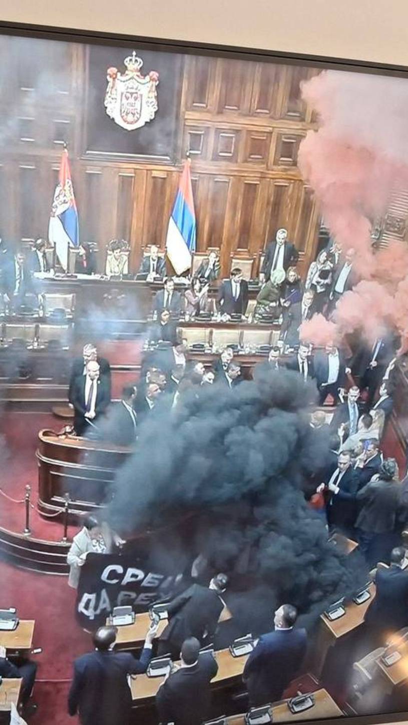 В сербской Скупщине оппозиция устроила драку