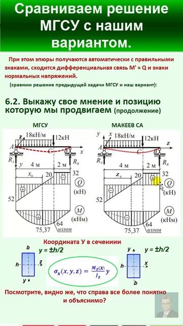 10. Сравниваем решение балок МГСУ и наше решение.