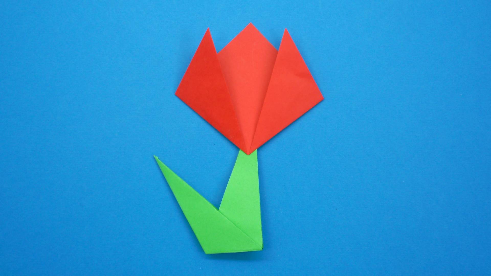 Как сделать Тюльпан из бумаги | Простые оригами Цветы своими руками