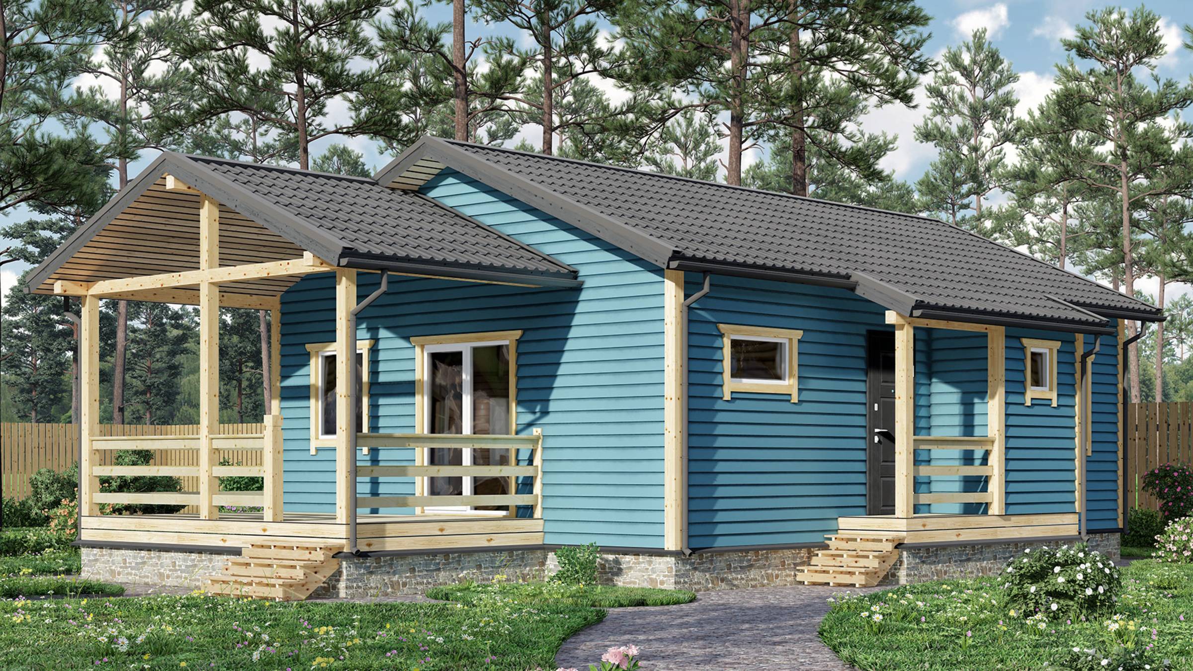 Проект одноэтажного дома 90м2