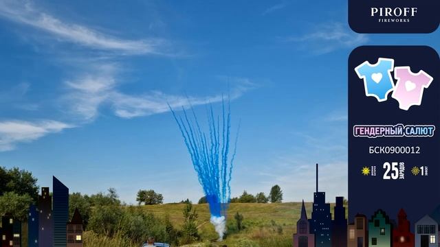 Гендерный салют Синий дым с треском