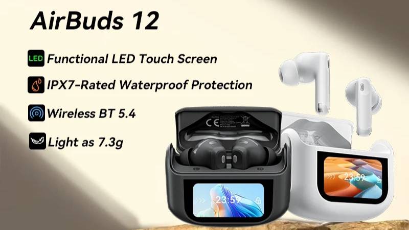 Обзор Blackview Airbuds 12, беспроводных наушников с сенсорным экраном, шумодав, 400мАч, IPX7