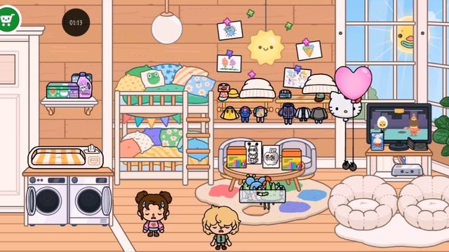 Уборка в комнате Сашы и Маши