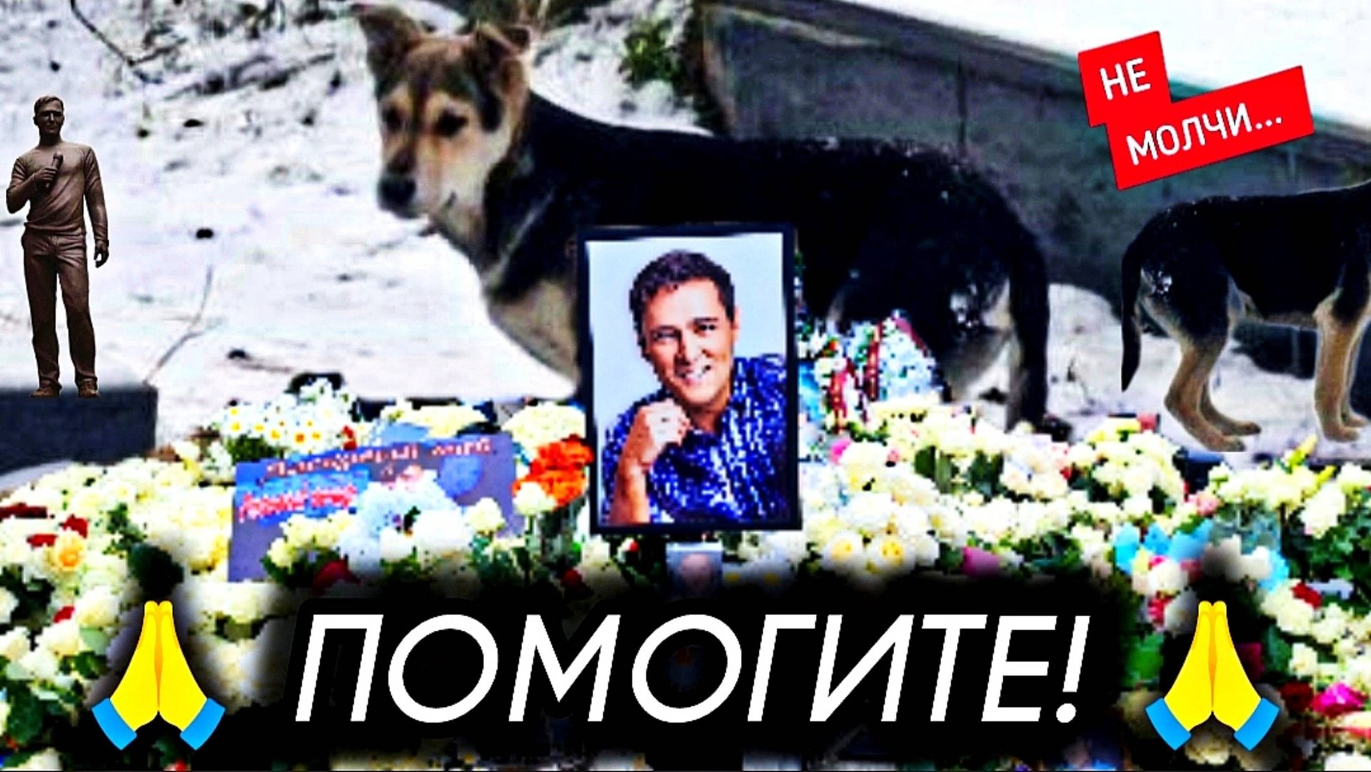 по кличке Кай и Герда: собачки которые навещали место покоя Юрия Шатунова на Троекуровском кладбище