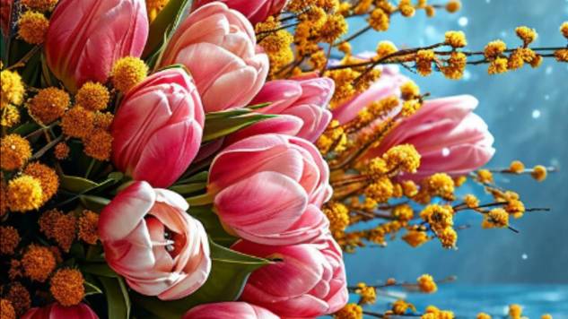 ПОЗДРАВЛЕНИЕ С 8 МАРТА КОЛЛЕГ 🌸🎶