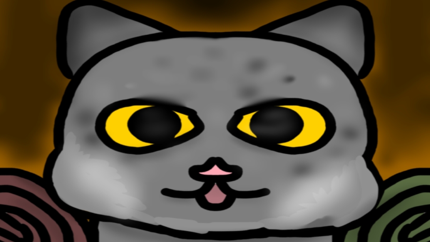 котик играет с клубком ниток