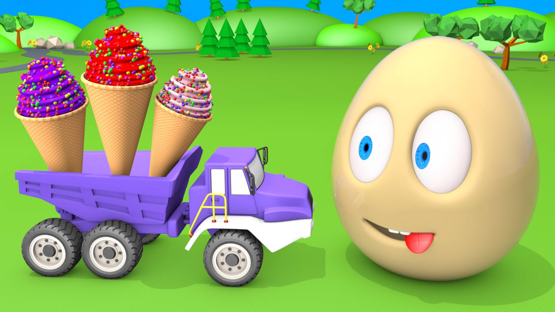 Учим цвета для самых маленьких детей. Мороженое цветное, для малышей.