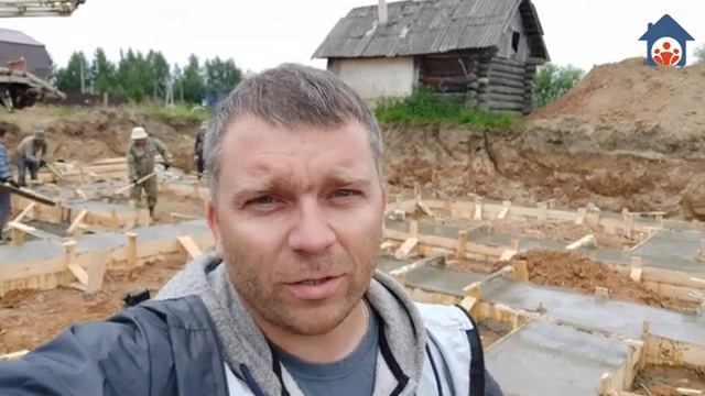 Монолитная подушка для блочного фундамента в Костроме. Дом под ключ в Костроме