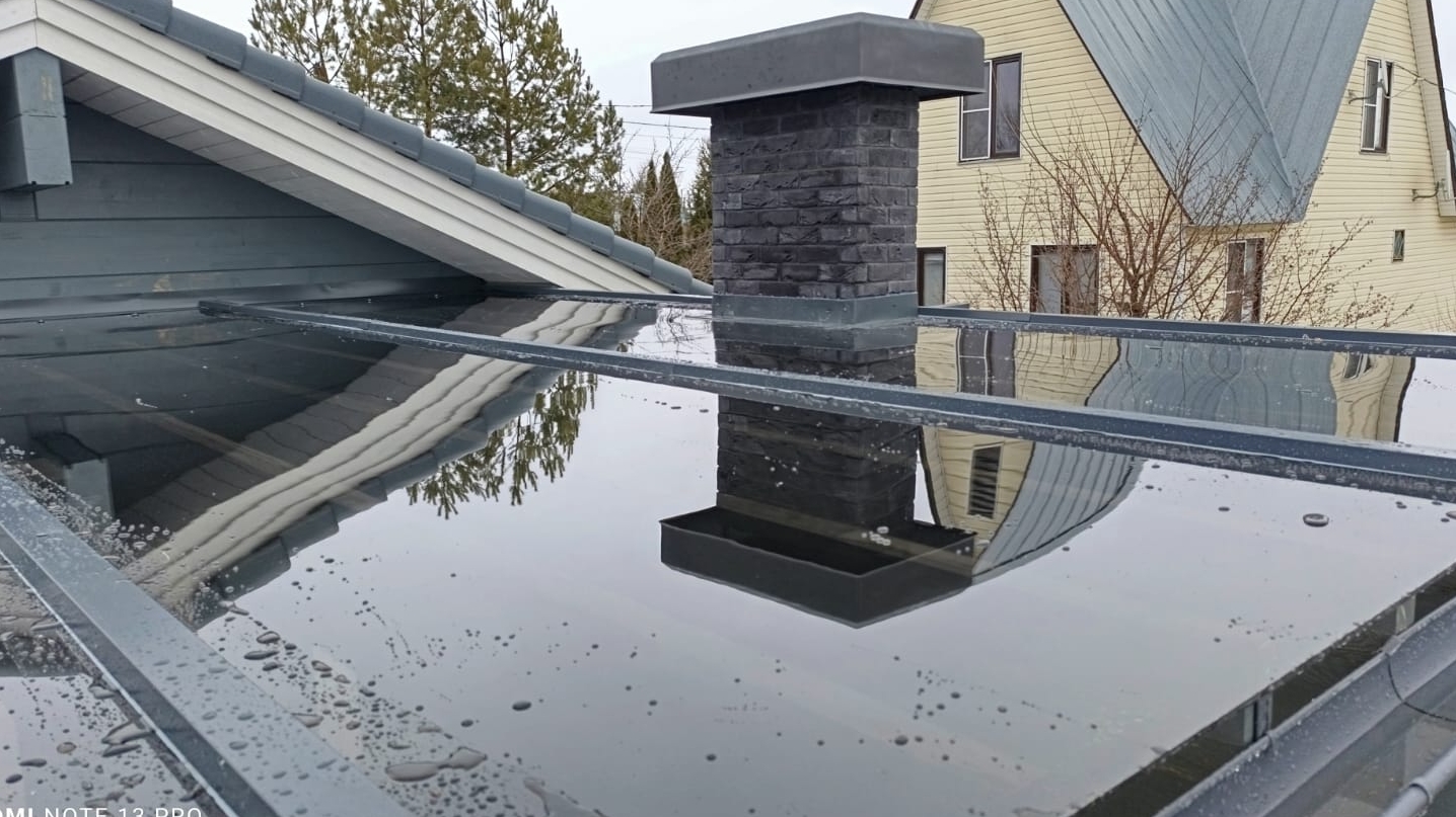 Монтаж поликарбоната в зоне барбекю