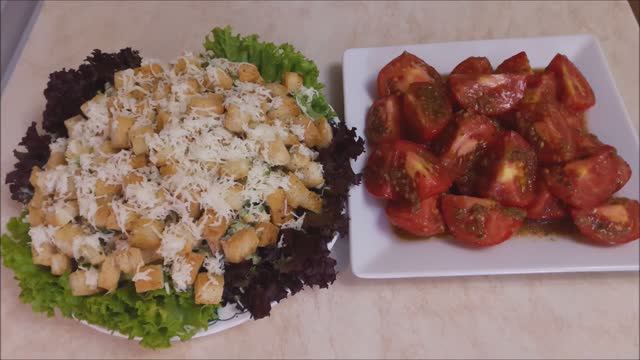 Помидоры_по_корейски_и_салат_Цезарь_летний_вариант_Вкусные_салаты