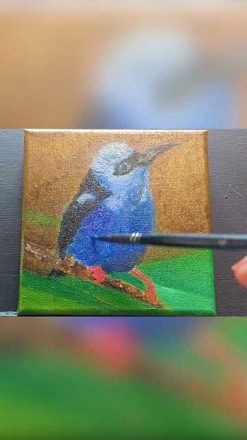 Выбирая свой путь, миниатюра 10х10 #shorts #картина #nammyart #птица #интерьер #продажа #природа