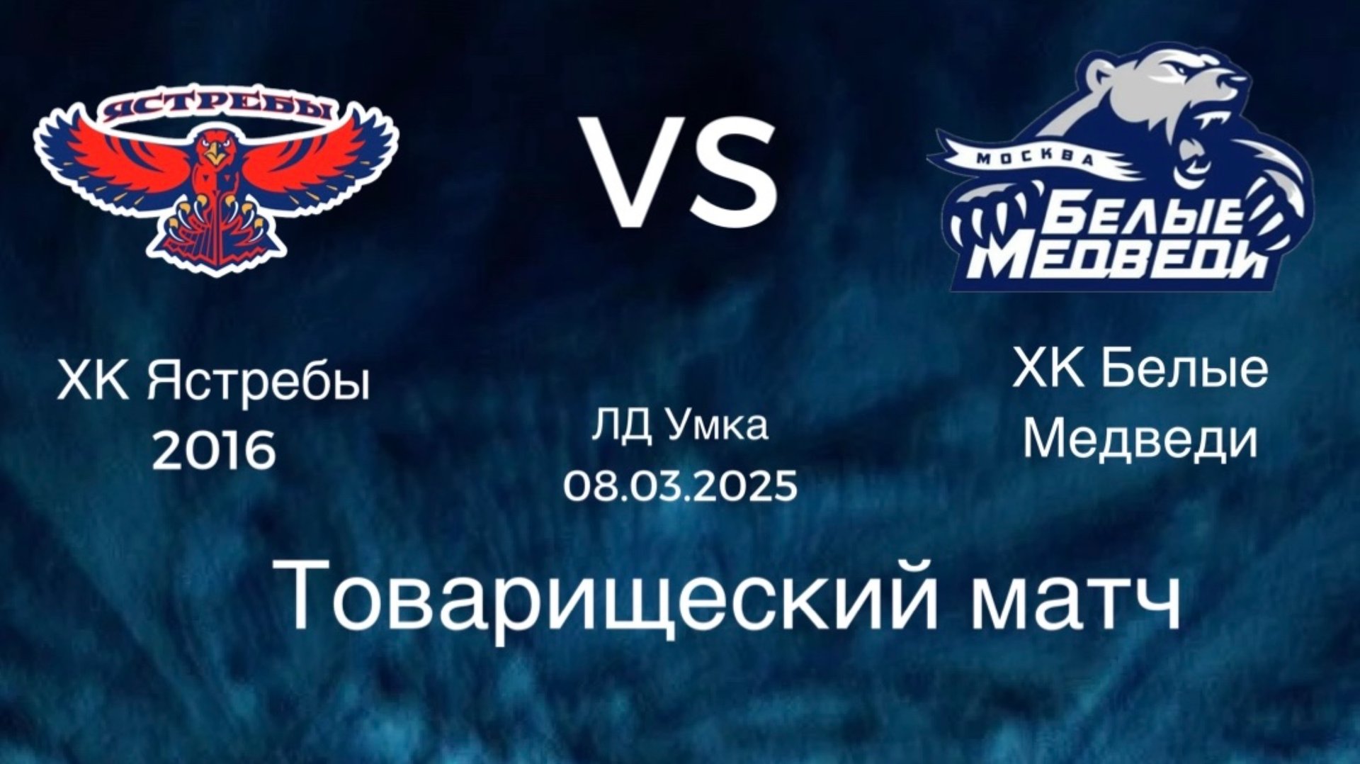 Товарищеская игра среди детских хоккейных команд ХК Ястребы 2016 VS ХК Белые медведи. 08 Марта 2025