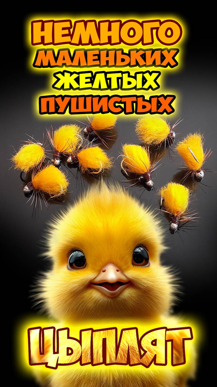 Немного маленьких желтых пушистых цыплят.