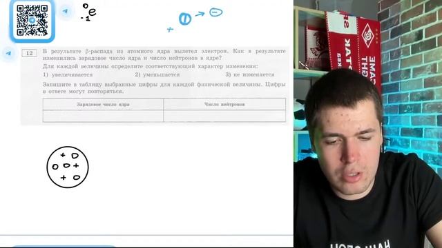 В результате β-распада из атомного ядра вылетел электрон. Как в результате изменились - №20122