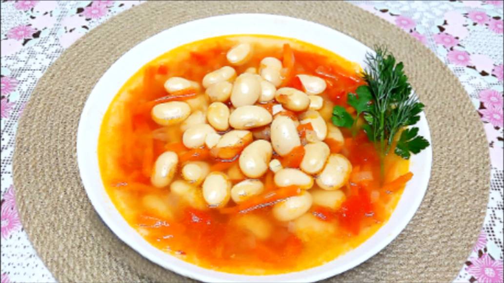 Греческий постный суп "Фасолада"! Фасолевый томатный суп!
