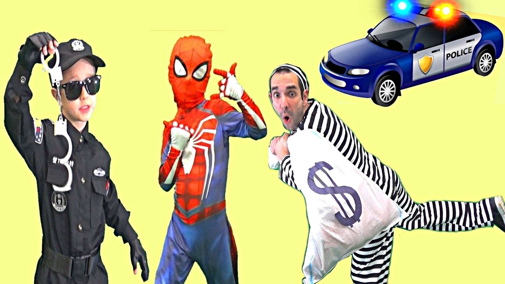 Человек Паук, полицейский и воришка. История для детей.