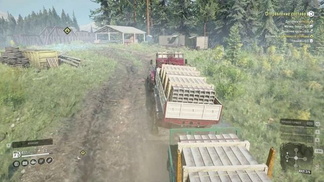 SnowRunner. Висконсин. Блэк Бэджер Лейк - Река Грэйнвудс. Контракт "Отправление состава"