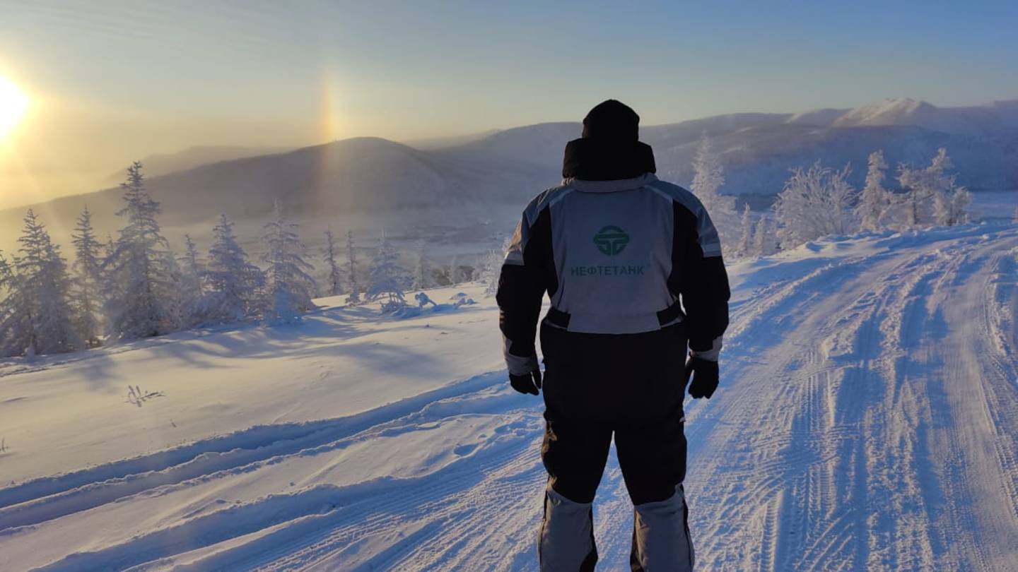 Работа в осложненных погодных условиях в Красноярском крае, Россия