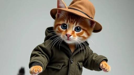 Котёнок танцует.