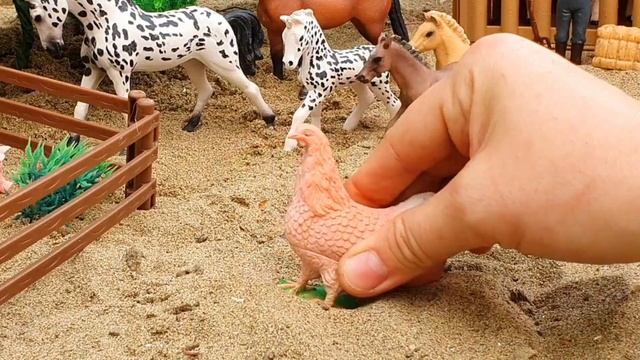 Веселая ферма для детей! Утка, гусь, корова, лошадь, курица, кролик