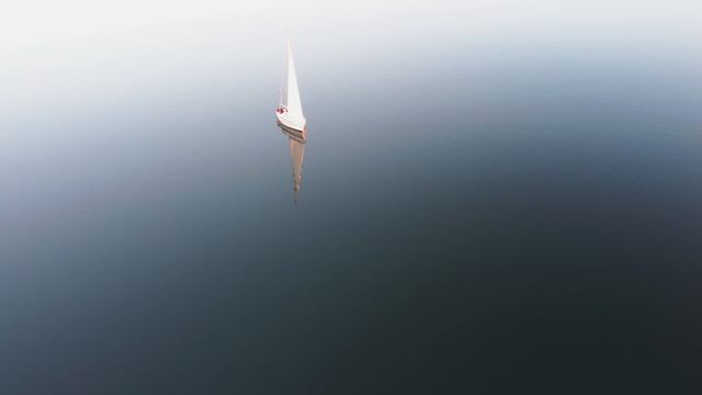 Яхта на озере Увильды и Чомга в гнезде с высоты птичьего полета 17 июня 2022 г