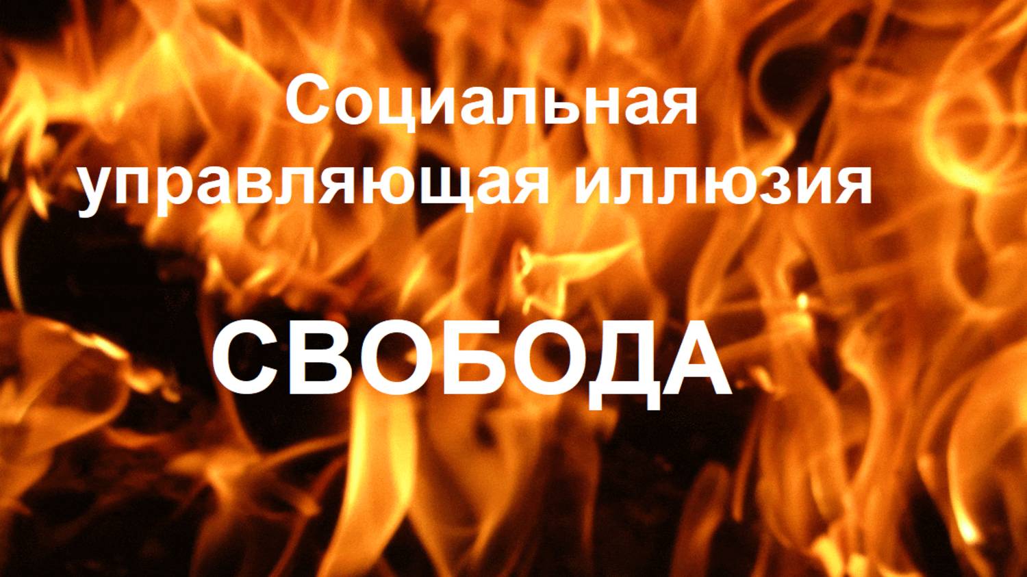 Свобода. Социальная управляющая иллюзия.