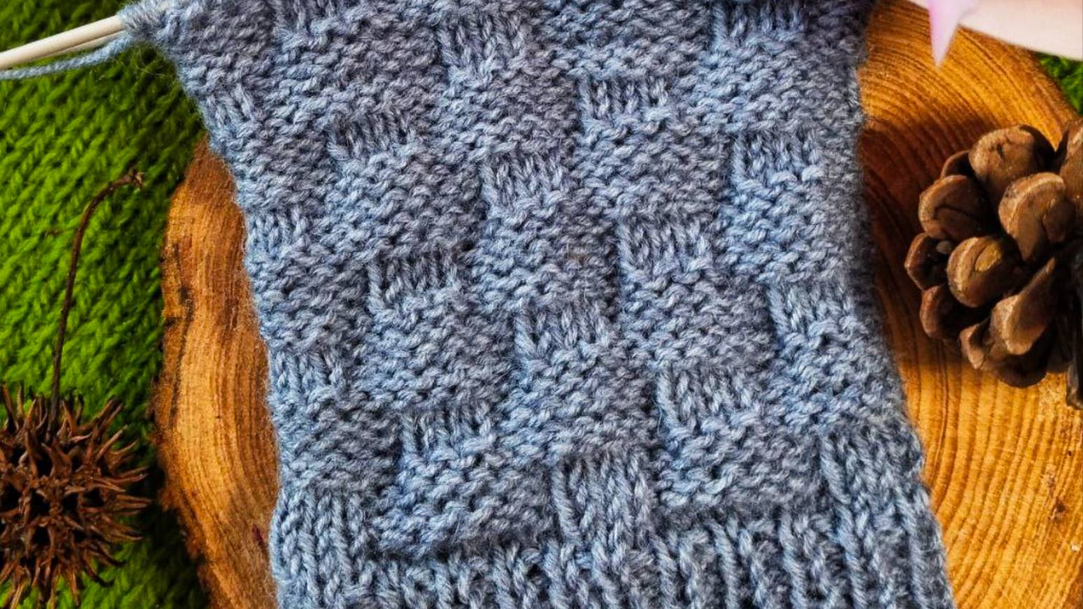 Шахматный узор для носочков / Простые узоры спицами схема.