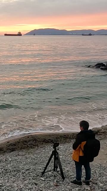 Кабардинка, закат солнца на море.