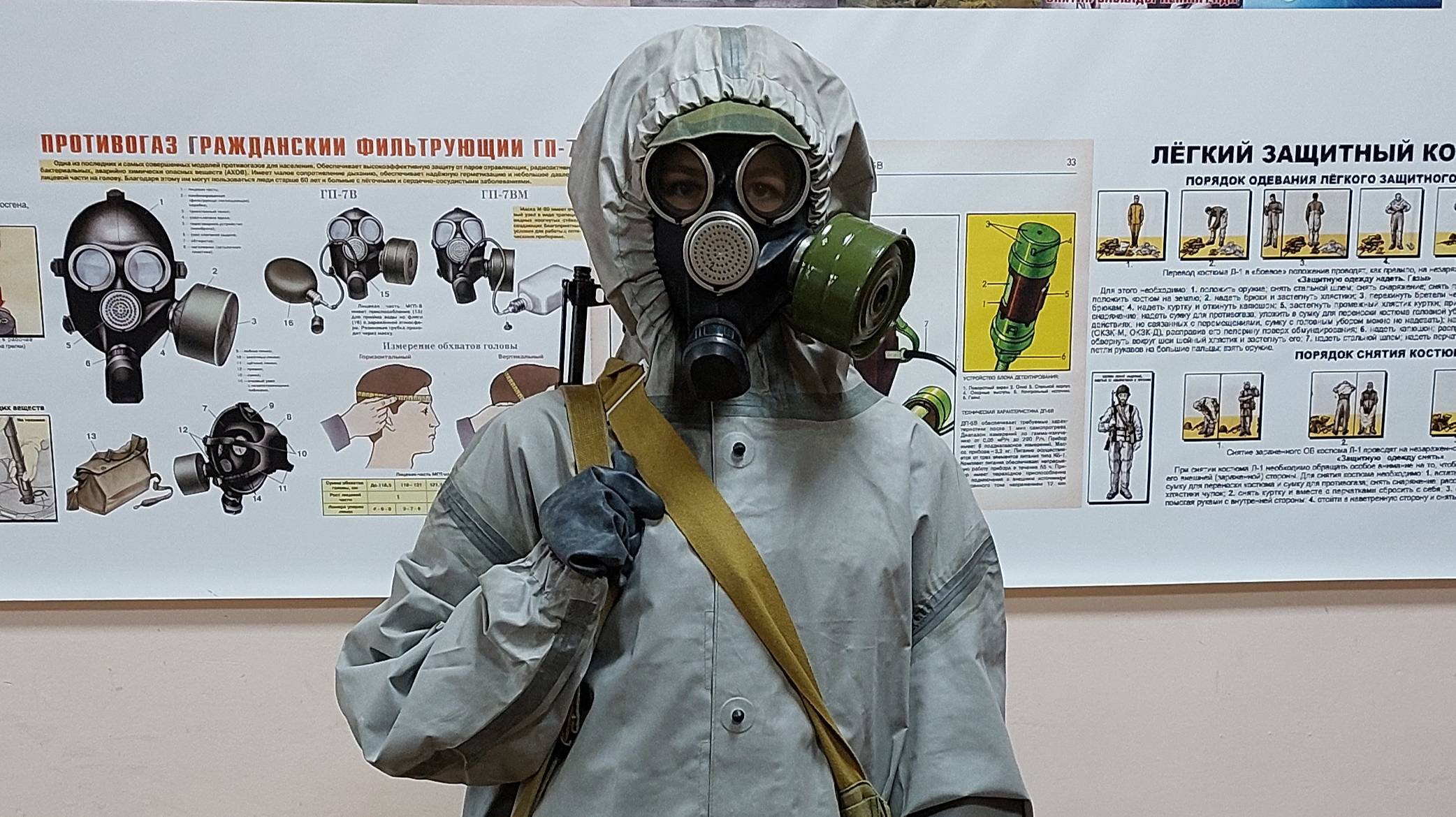 Надевание Общевойскового защитного комплекта (ОЗК) в виде плаща