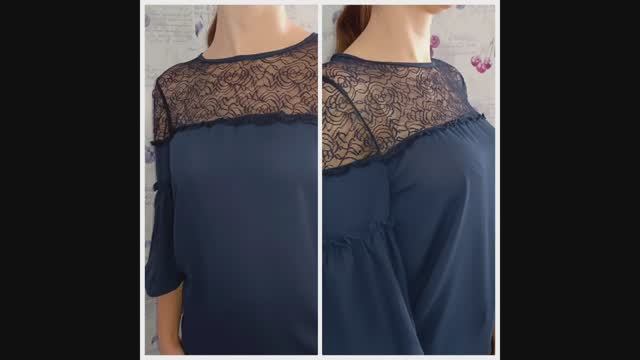 Замена гипюра (кружево)на блузке.