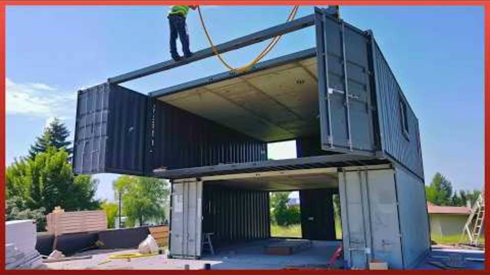 Строительство 2-этажного дома из контейнеров с удивительной террасой