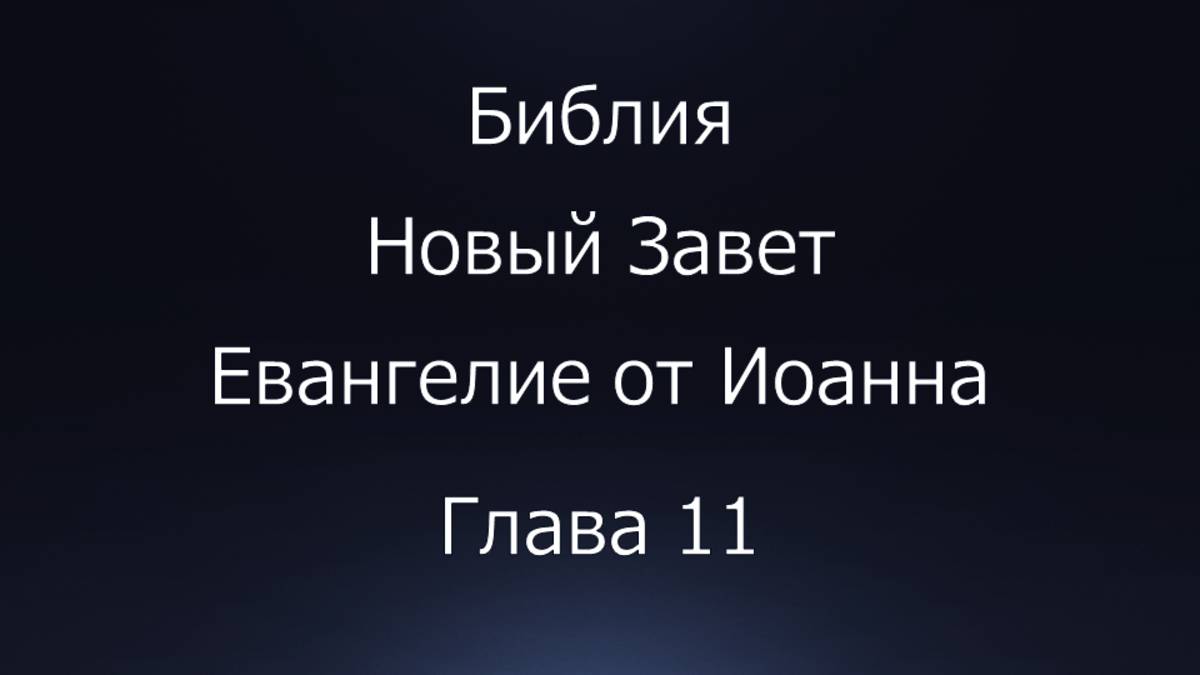 Библия. Новый Завет. Евангелие от Иоанна, глава 11.