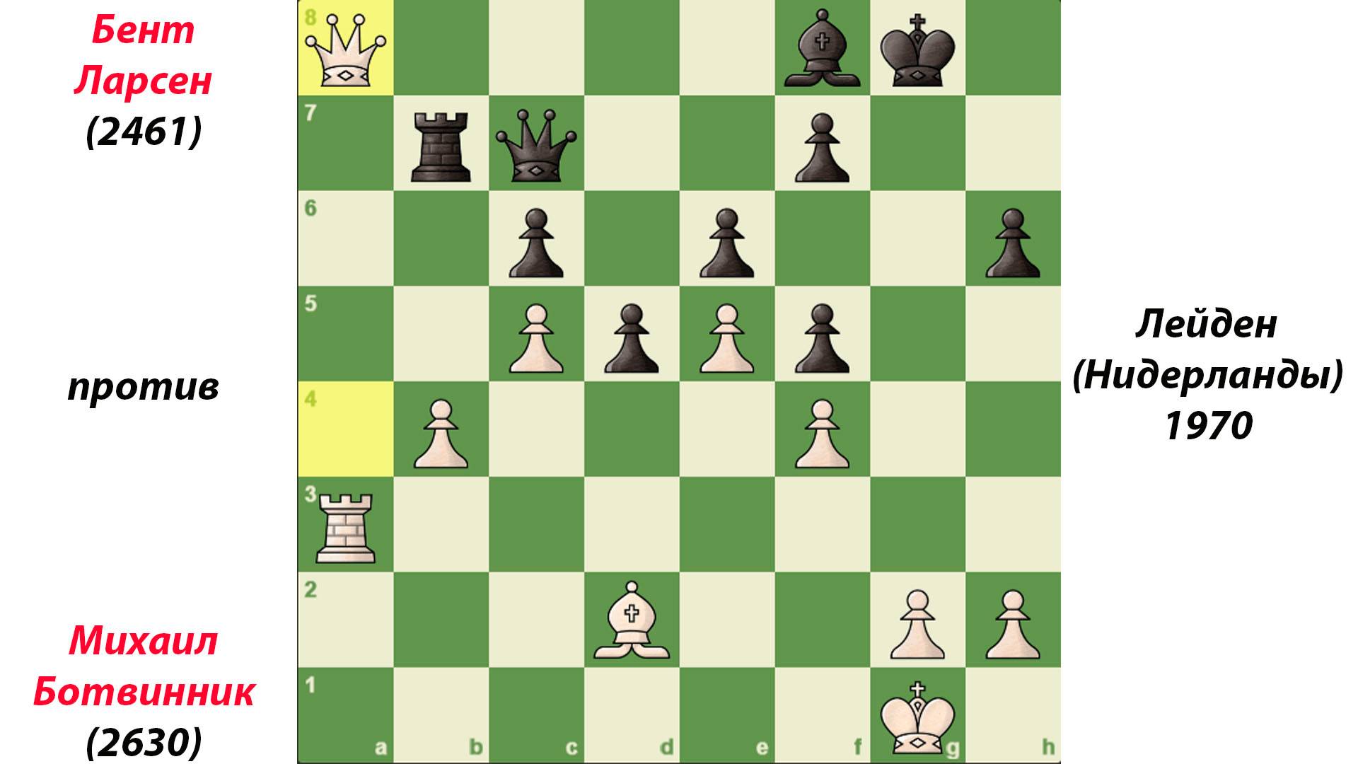 Михаил Ботвинник против Бента Ларсена, Лейден (Нидерланды), 1970.