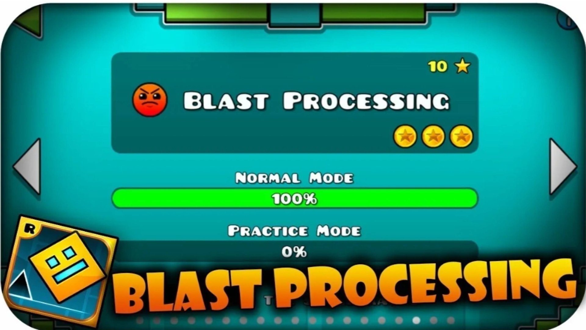 Прохождение уровня "Blast Processing". Geometry dash.