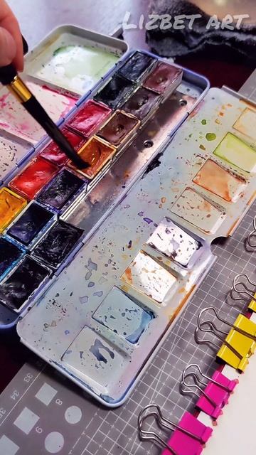 Рисую хачапури акварелью🥚 #tiktok #shorts #art #painting #watercolor #lizbet #asmr